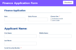 Finance Application Form - Fluent Forms
