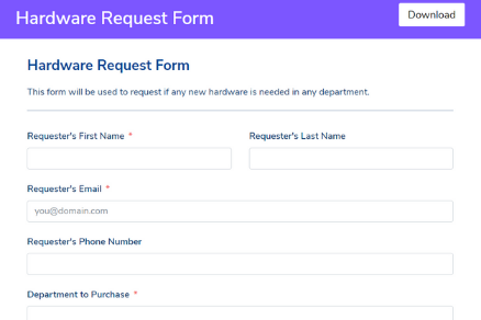 Hardware Request Form - Fluent Forms