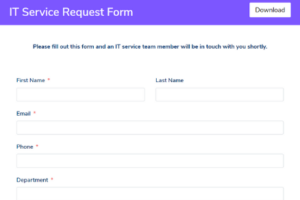 IT Service Request Form - Fluent Forms