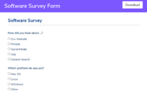 Software Survey Form - Fluent Forms