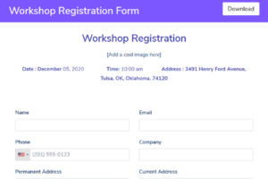 Workshop Registration Form - Fluent Forms
