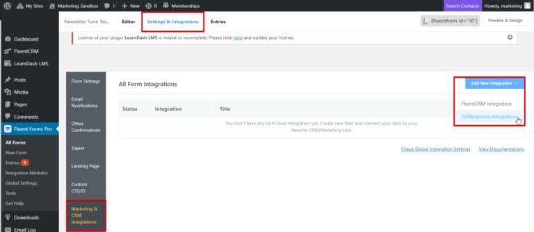 Getresponse Integration For Wordpress Forms Fluent Forms