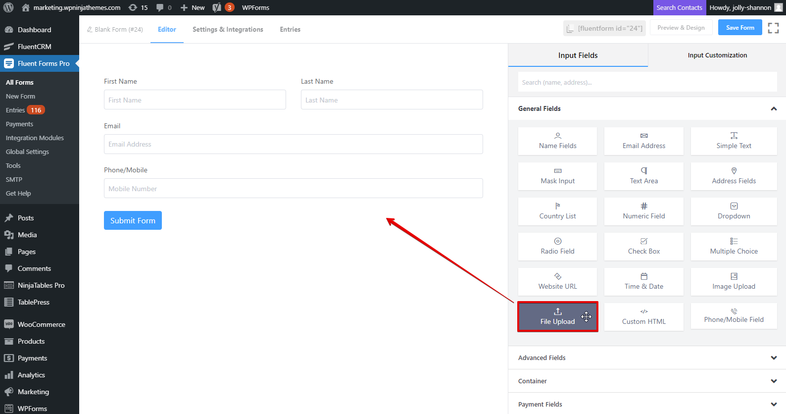 Allow File Upload Option To A Wordpress Form Easily Fluent Forms