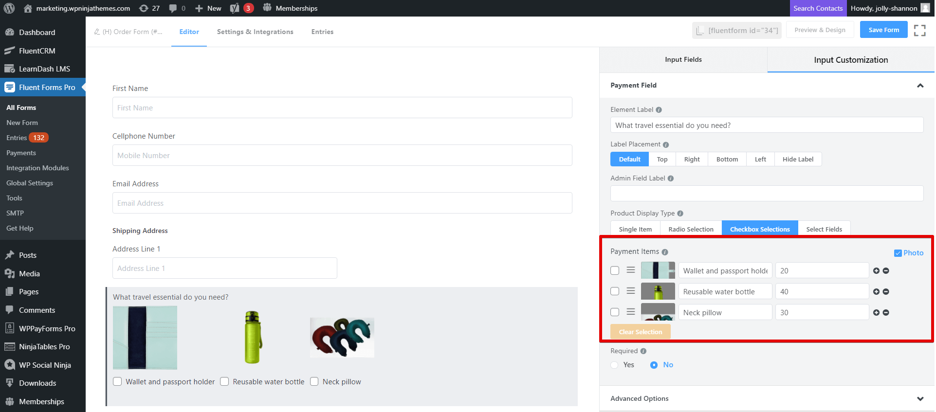 How To Create An Order Form In 2 Minutes - Fluent Forms
