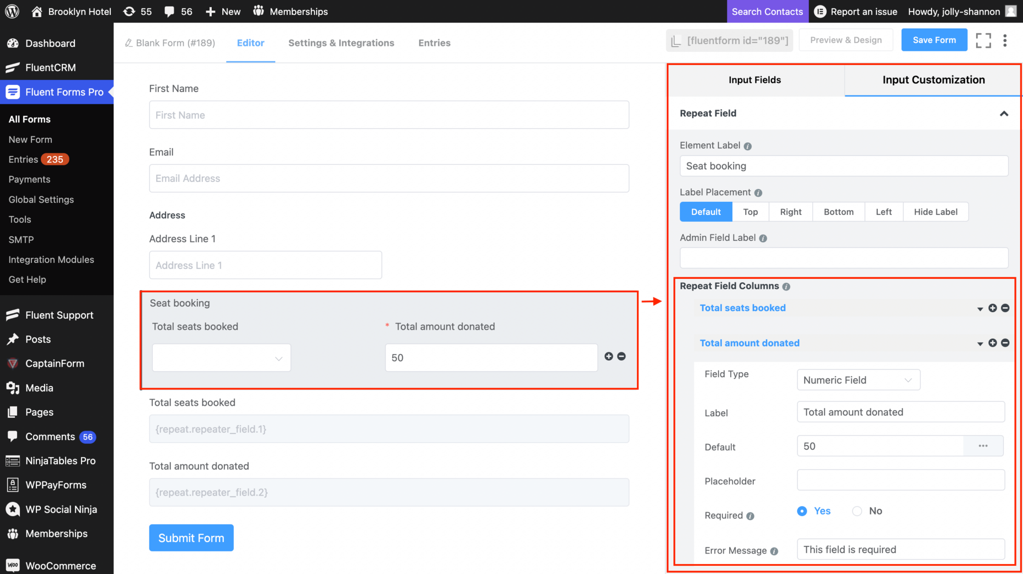 Create Wordpress Forms With Calculation Fluent Forms