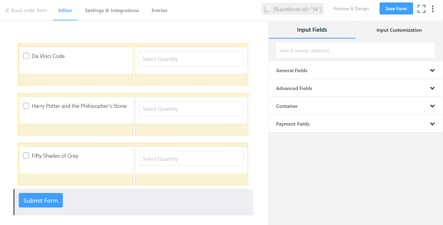 How To Create a Book Order Form in WordPress - Fluent Forms