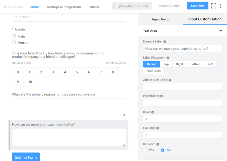 Create an NPS Survey Form in WordPress in 4 Steps - Fluent Forms
