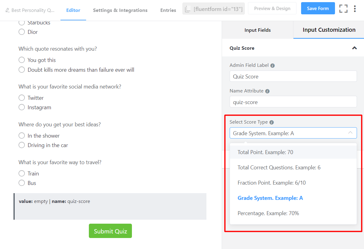Create A Personality Quiz In Wordpress 6 Easy Steps Fluent Forms