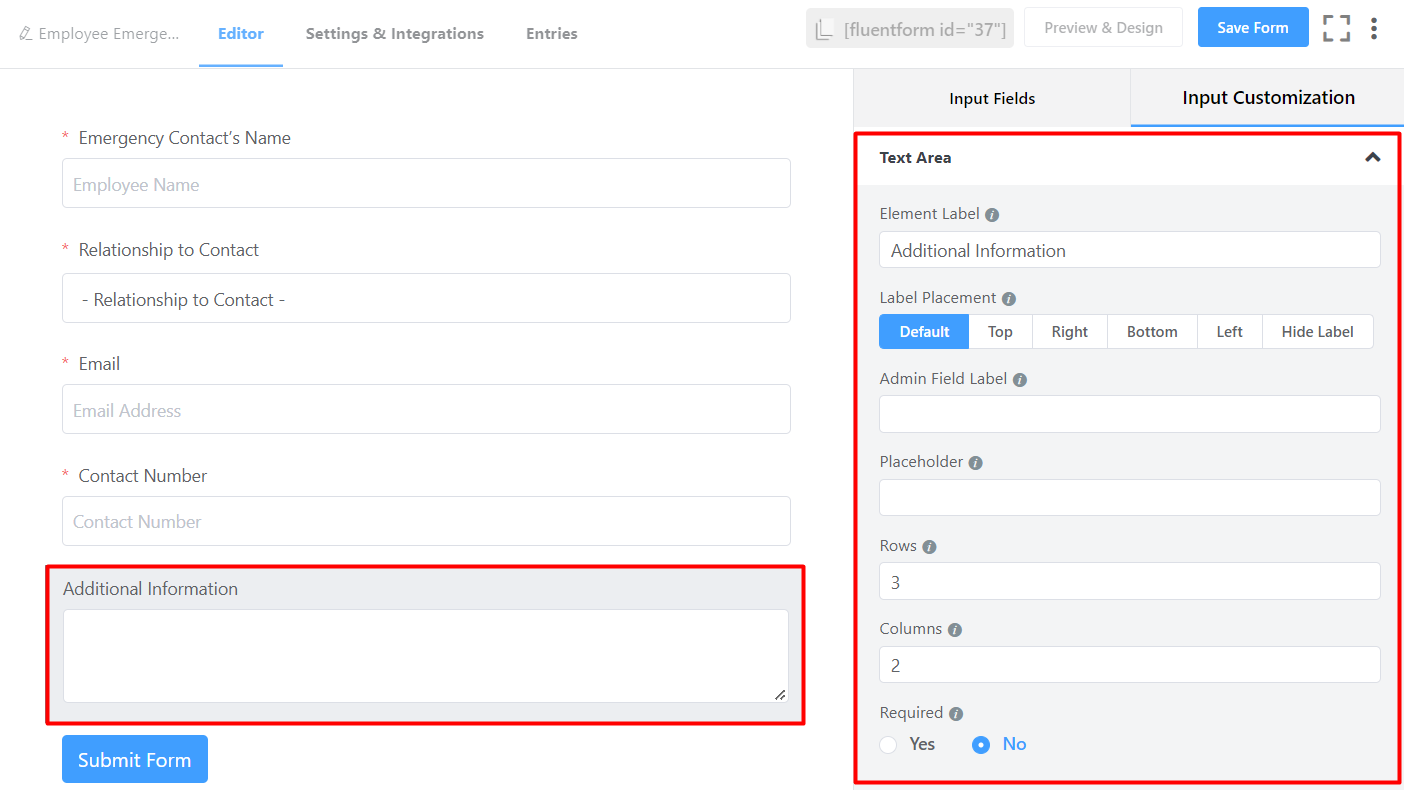 Create An Employee Emergency Contact Form In Wordpress 4 Simple Steps Fluent Forms