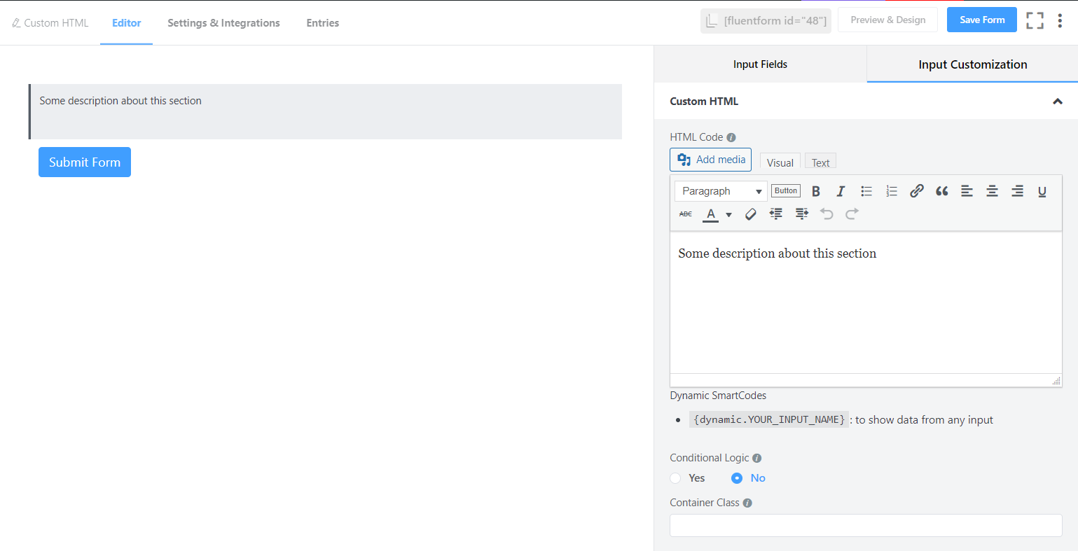 How To Use Rich Content Editor In Wordpress Fluent Forms