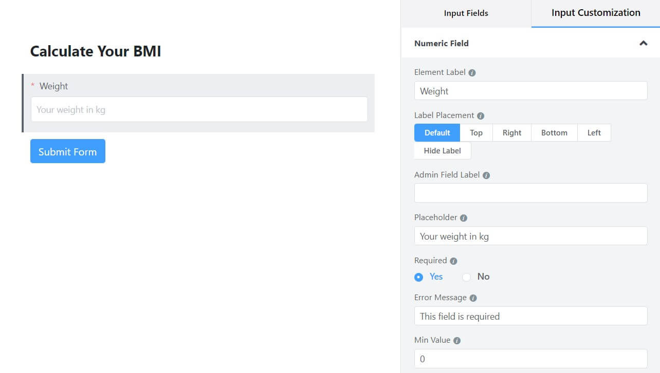 Create a WordPress BMI Calculator for Health-Focused Website - Fluent Forms