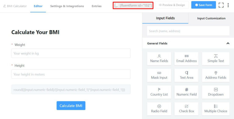 Create a WordPress BMI Calculator for Health-Focused Website - Fluent Forms