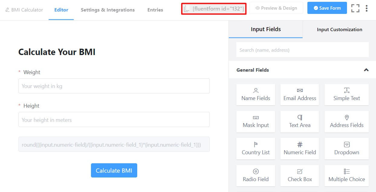 Create a WordPress BMI Calculator for Health-Focused Website - Fluent Forms