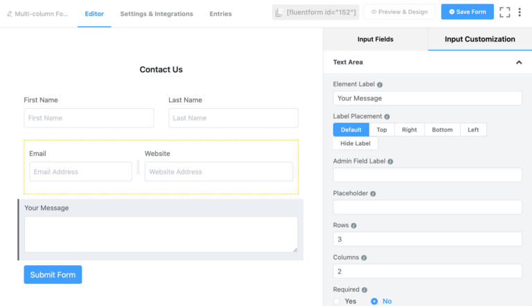 How To Create Resizable Multi Column Forms In Wordpress Fluent Forms