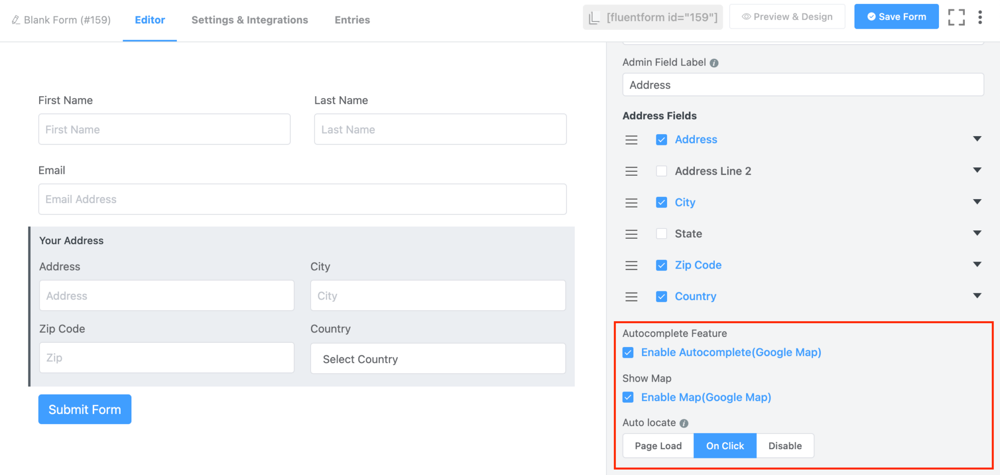 How to Add an Address Autocomplete Field in Your WordPress Forms - Fluent Forms