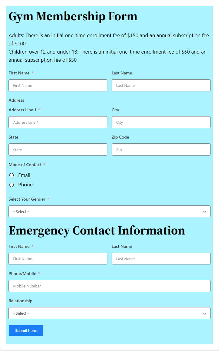 How to Create a Gym Form for Your Fitness Business (5 Gym Membership ...