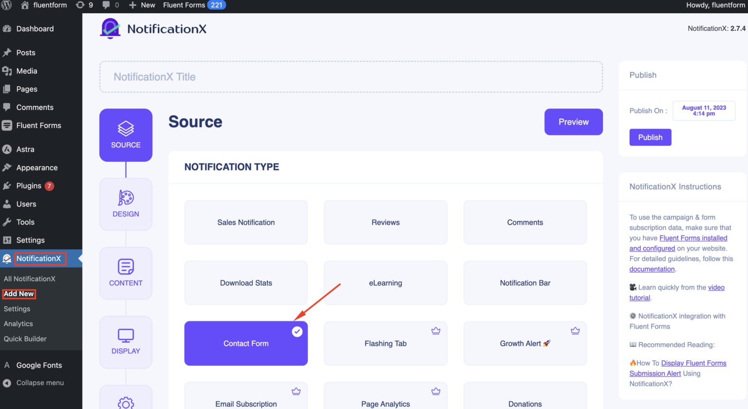 Fluent Forms and NotificationX: Display Popups in Seconds - Fluent Forms