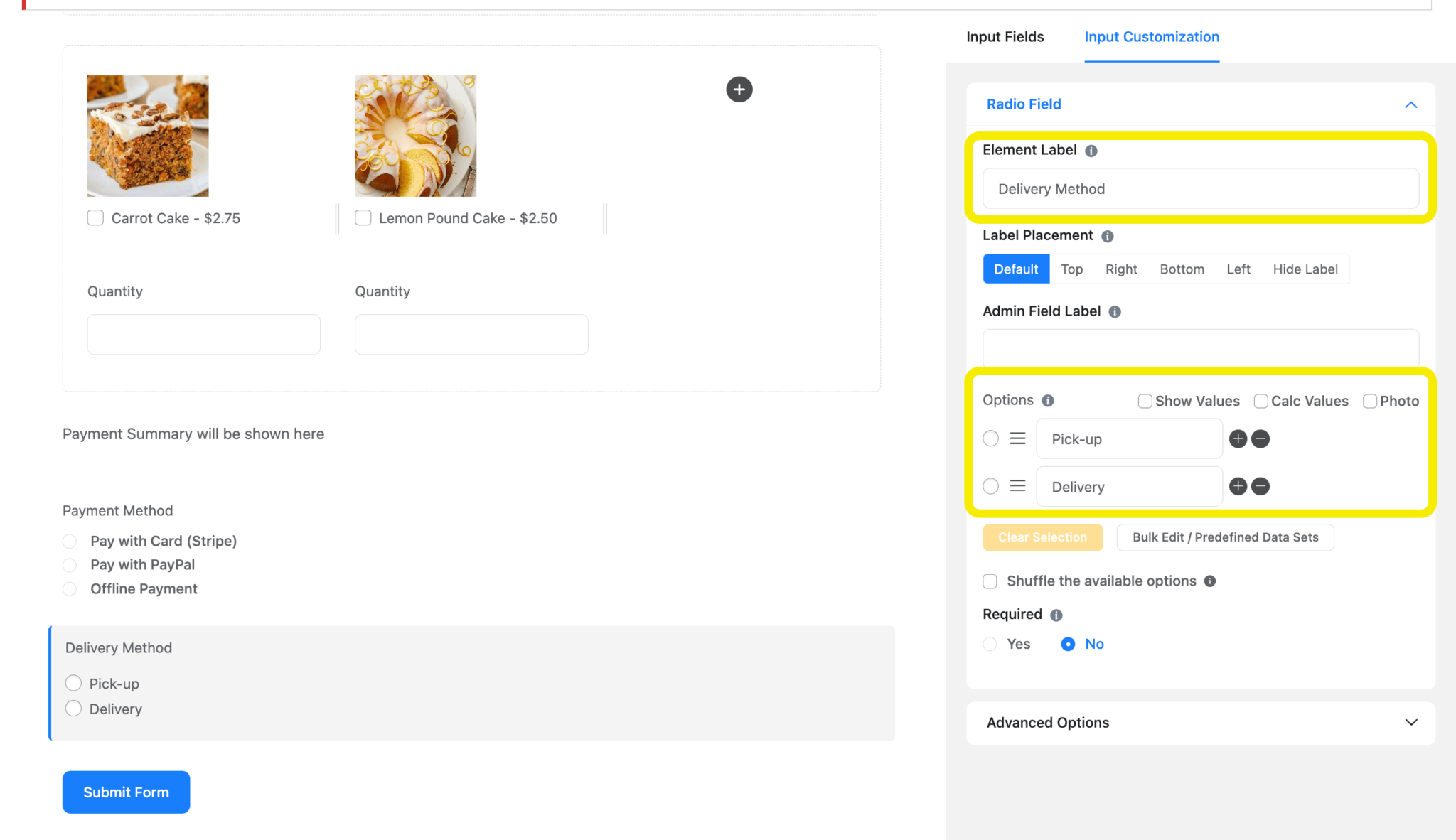 How to Make a Cake Order Form in WordPress - Fluent Forms