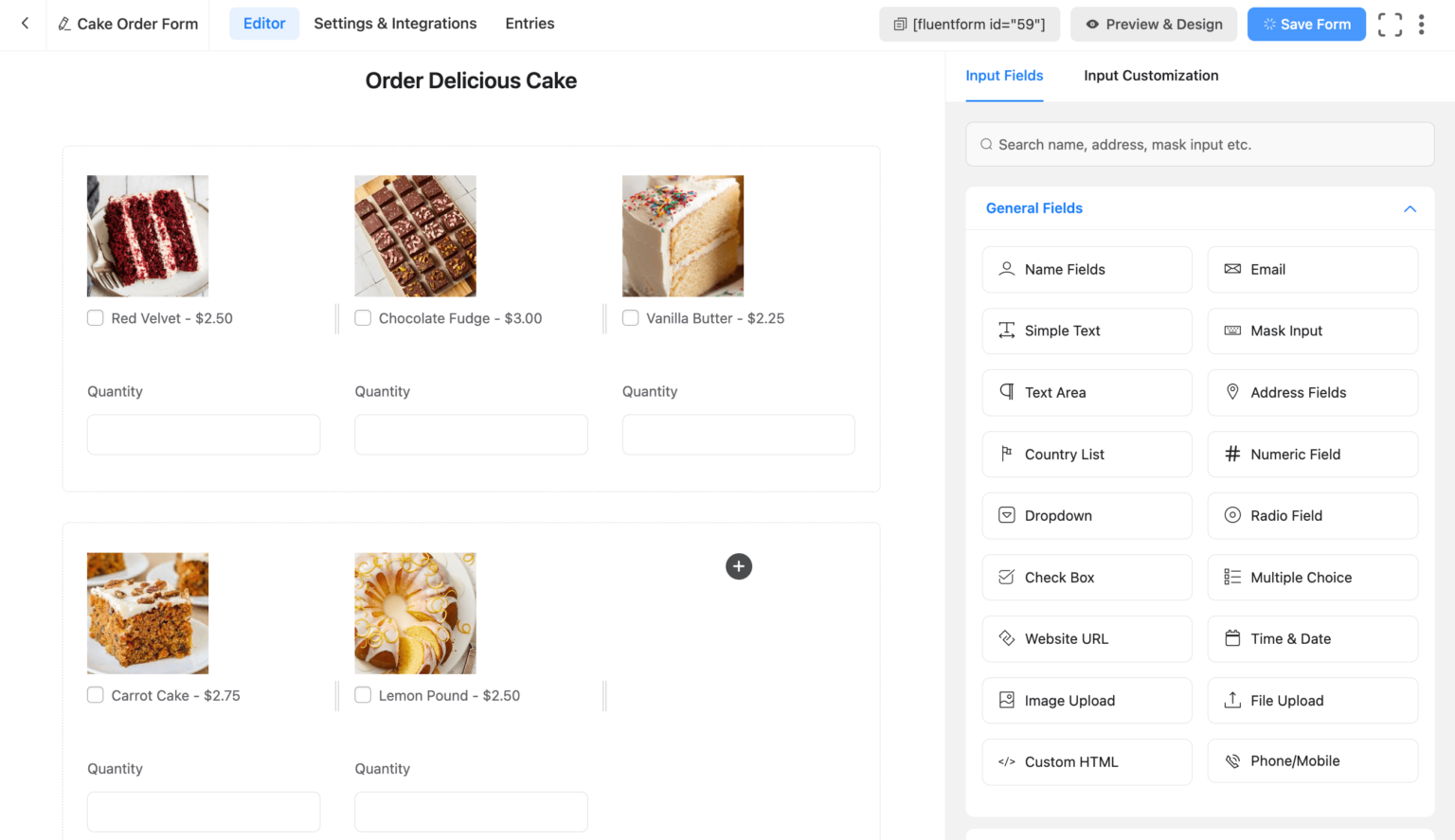 How to Make a Cake Order Form in WordPress - Fluent Forms