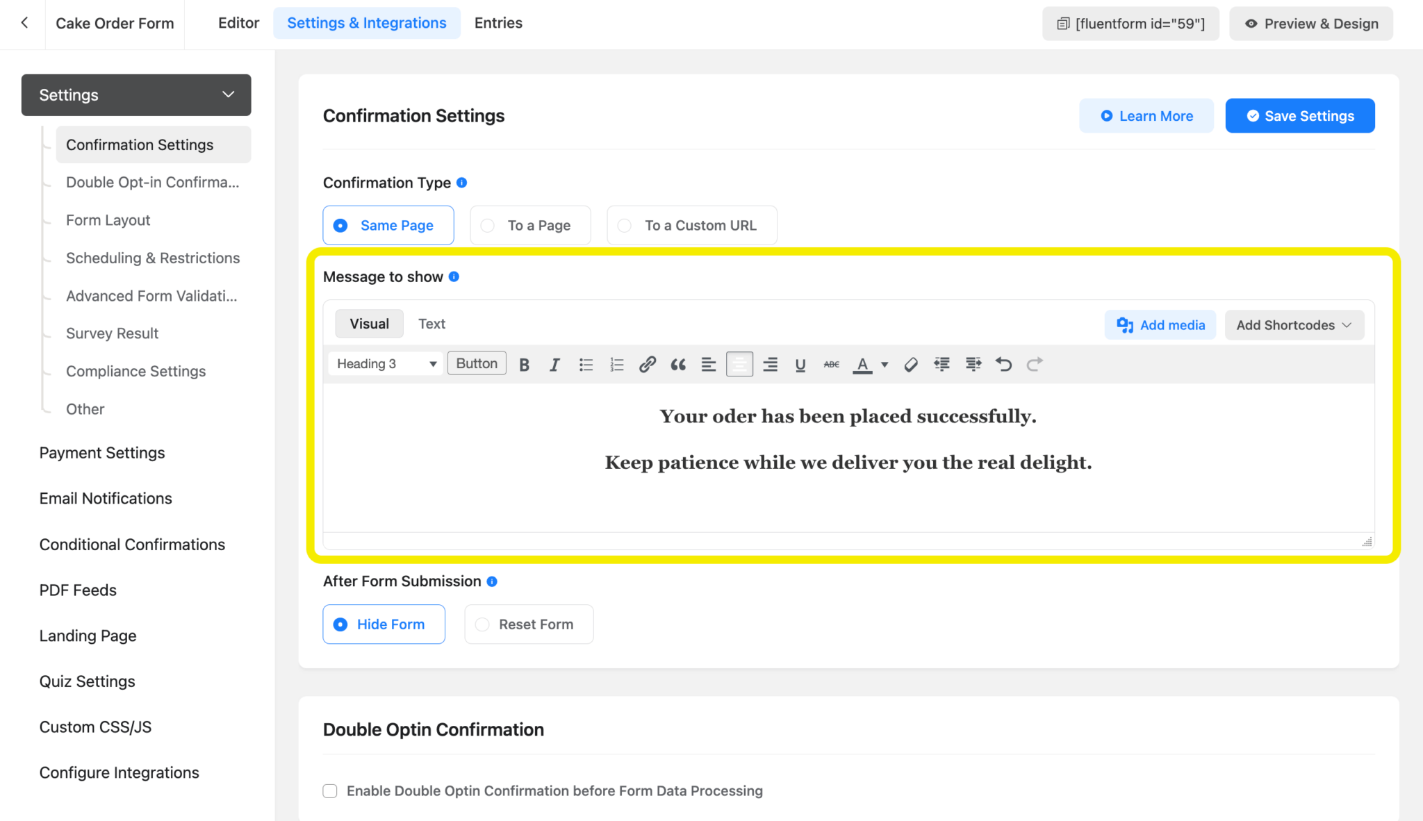 How to Make a Cake Order Form in WordPress - Fluent Forms