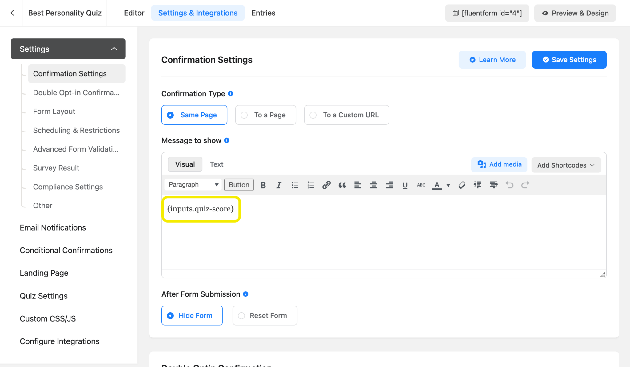 Create A Personality Quiz In Wordpress 6 Easy Steps Fluent Forms