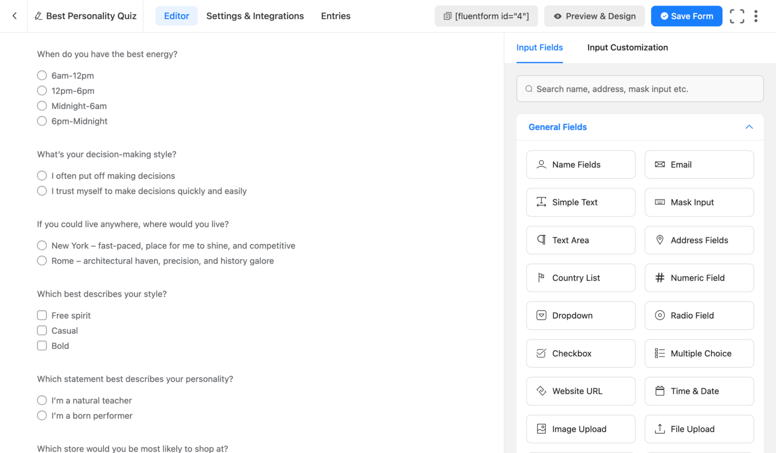 Create a Personality Quiz in WordPress [6 Easy Steps] - Fluent Forms