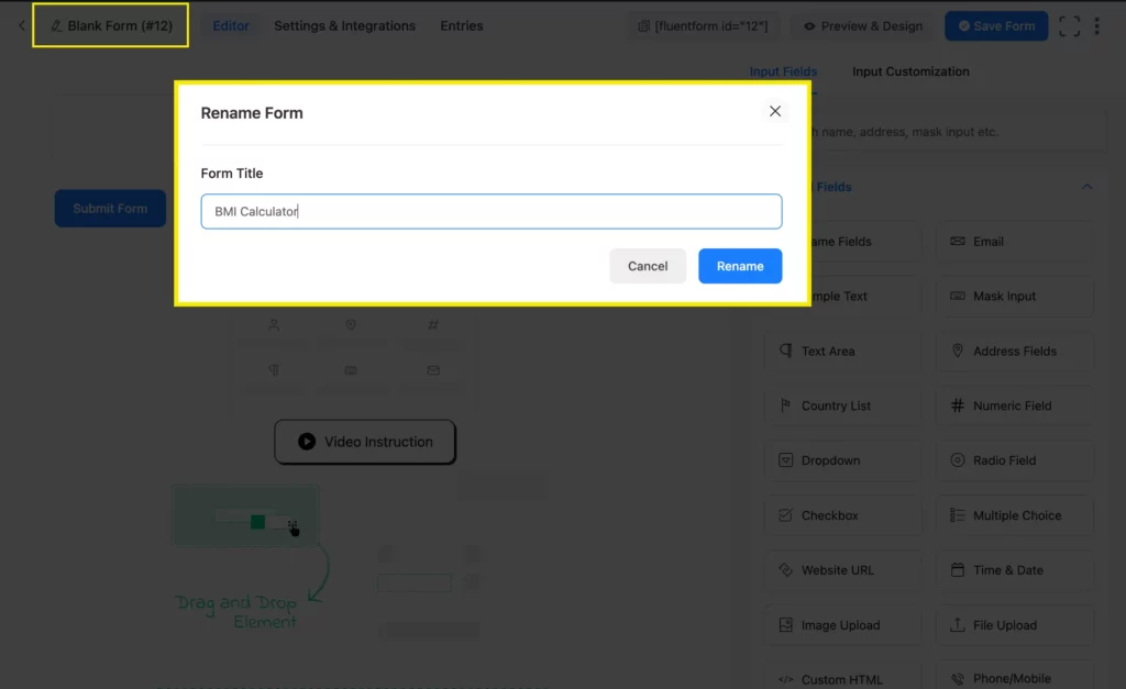 Create a WordPress BMI Calculator for Health-Focused Website - Fluent Forms