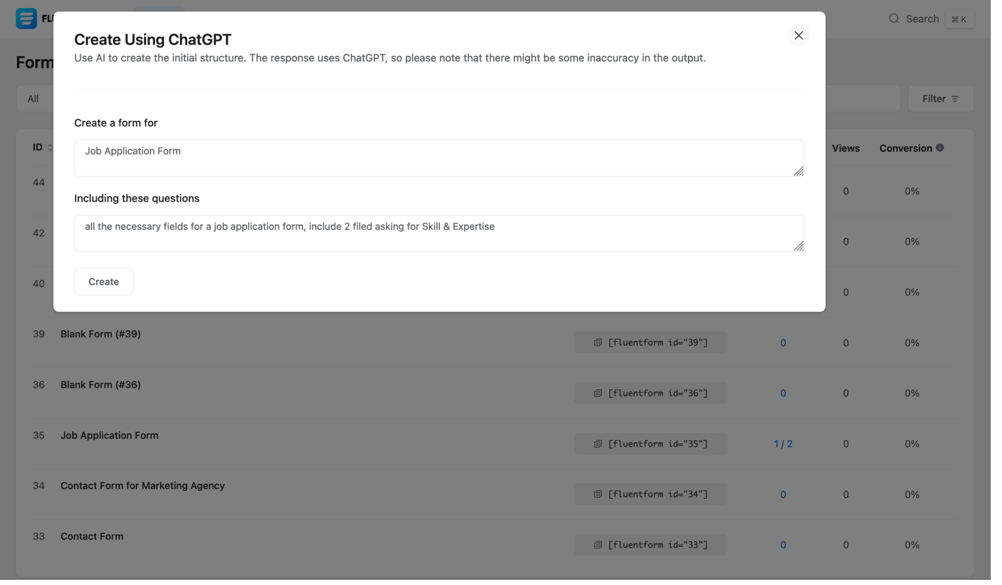 How To Connect Chatgpt With Fluent Forms Create Forms Using Prompt Only Fluent Forms
