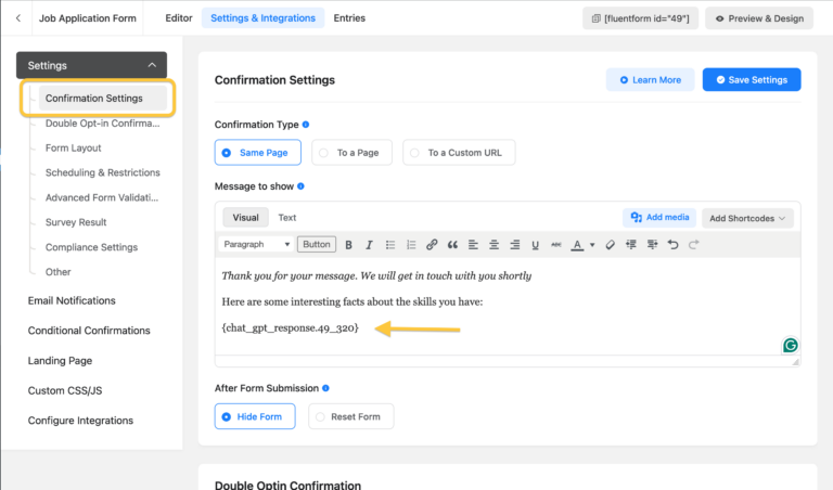 How To Connect Chatgpt With Fluent Forms Create Forms Using Prompt