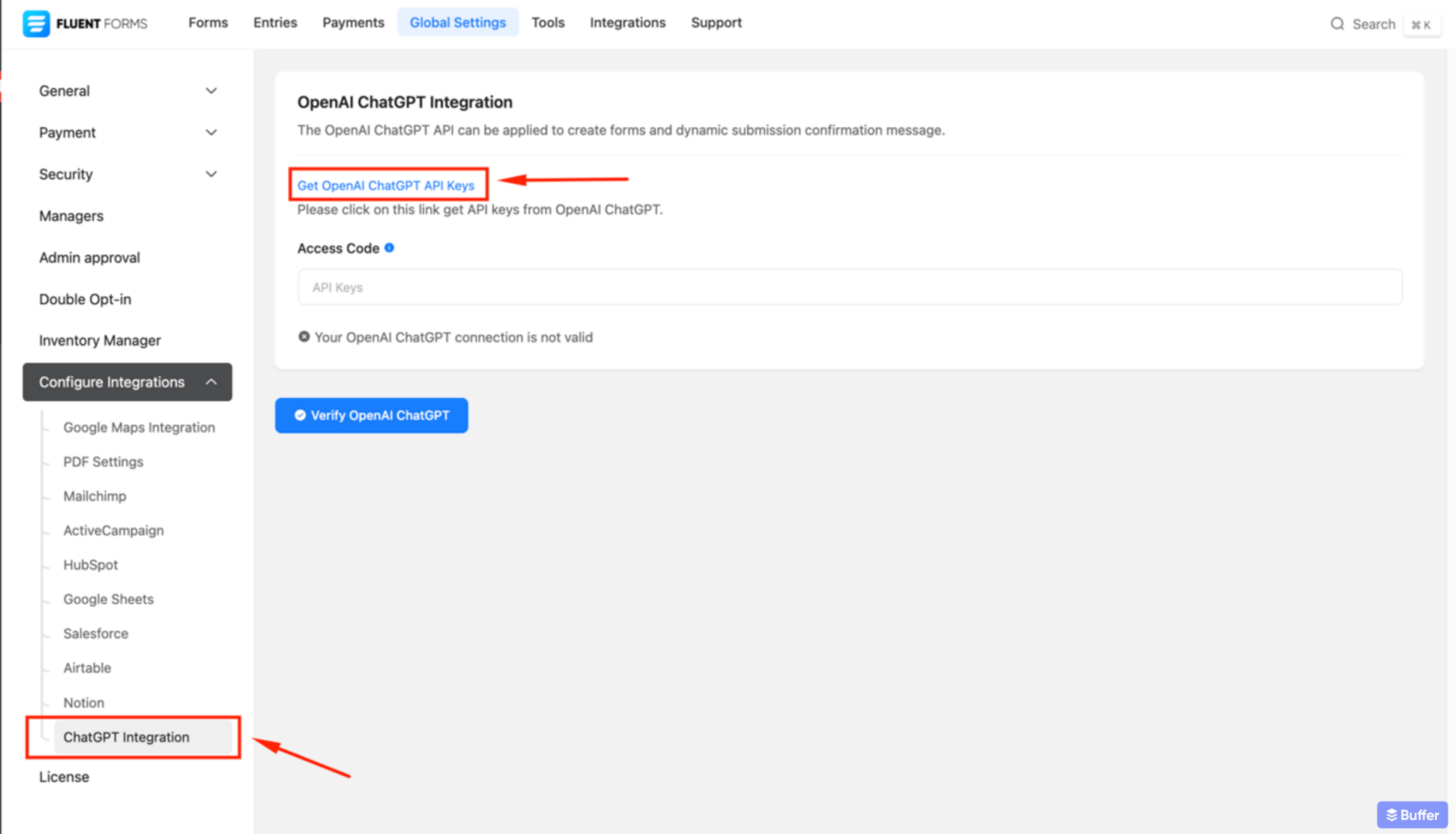 How To Connect Chatgpt With Fluent Forms Create Forms Using Prompt Only Fluent Forms