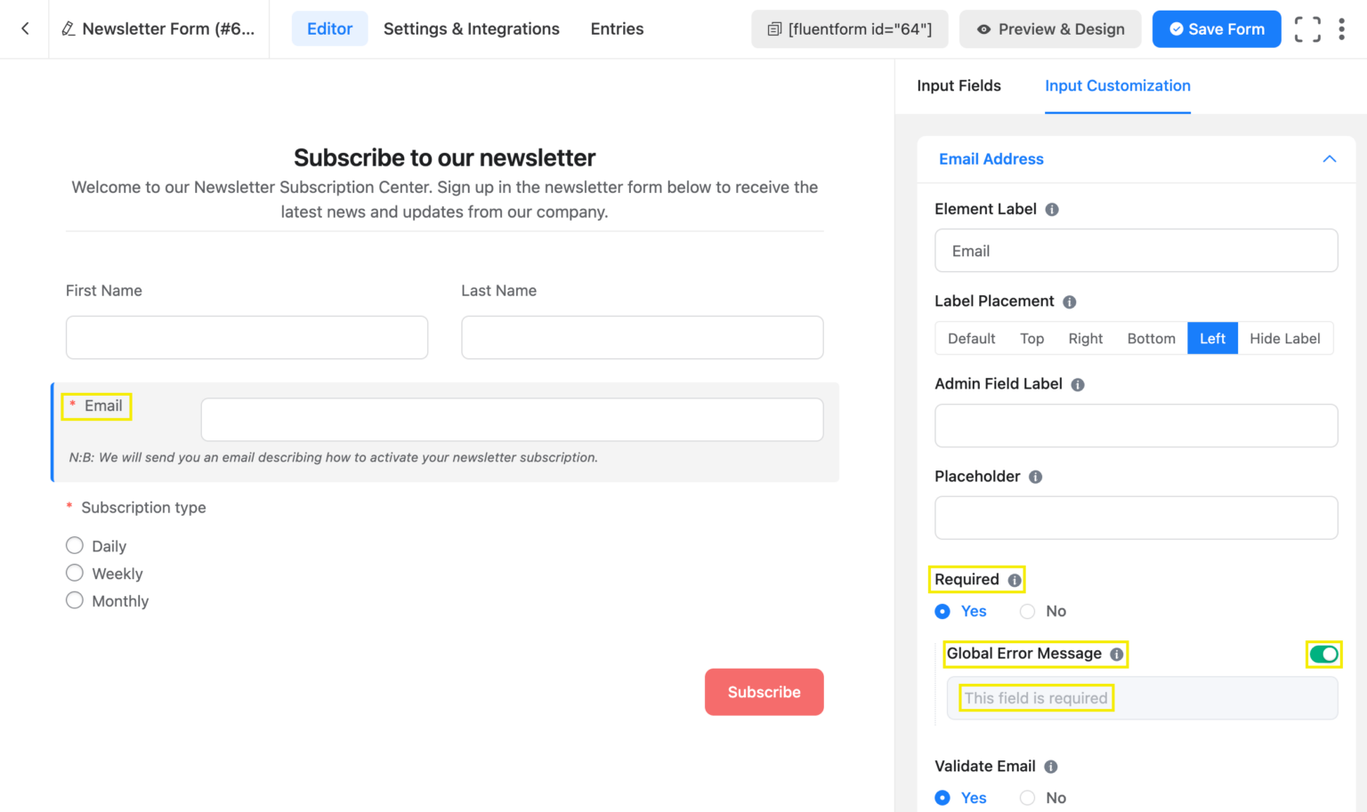 How to Customize Error Messages in WordPress Contact Forms - Fluent Forms
