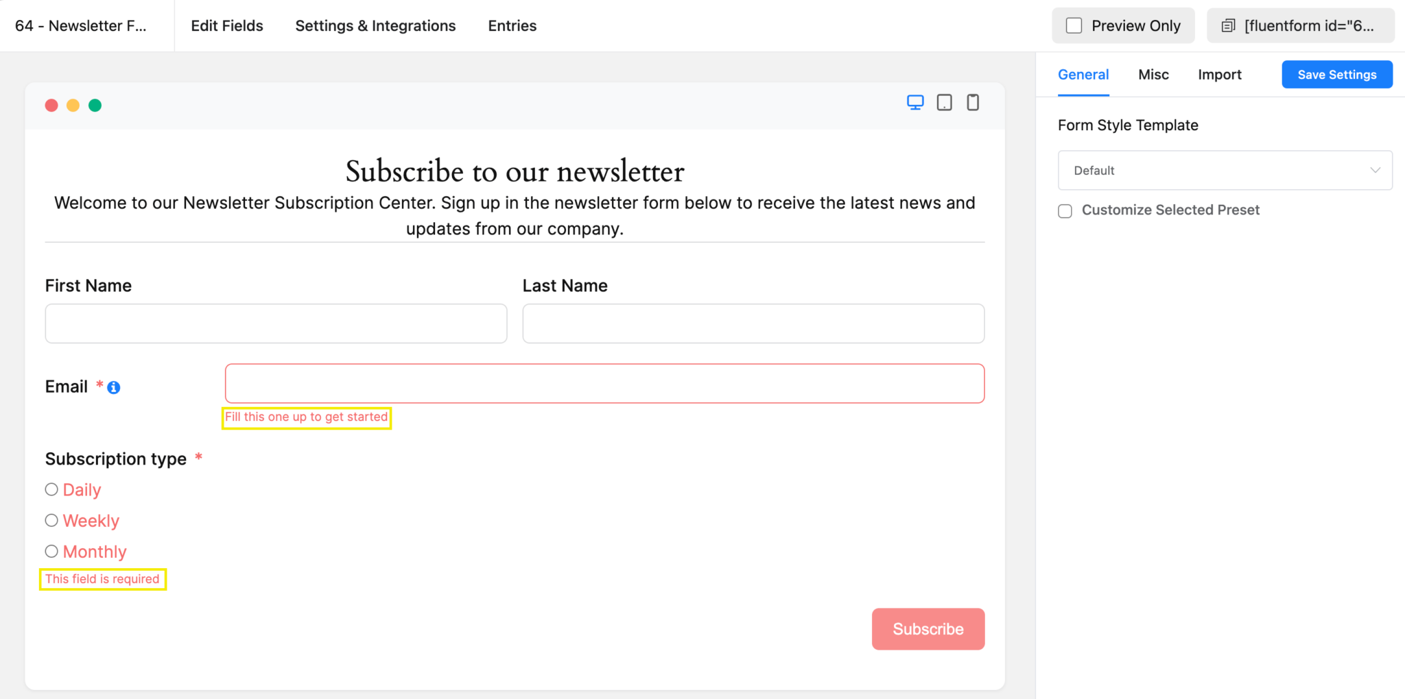 How to Customize Error Messages in WordPress Contact Forms - Fluent Forms