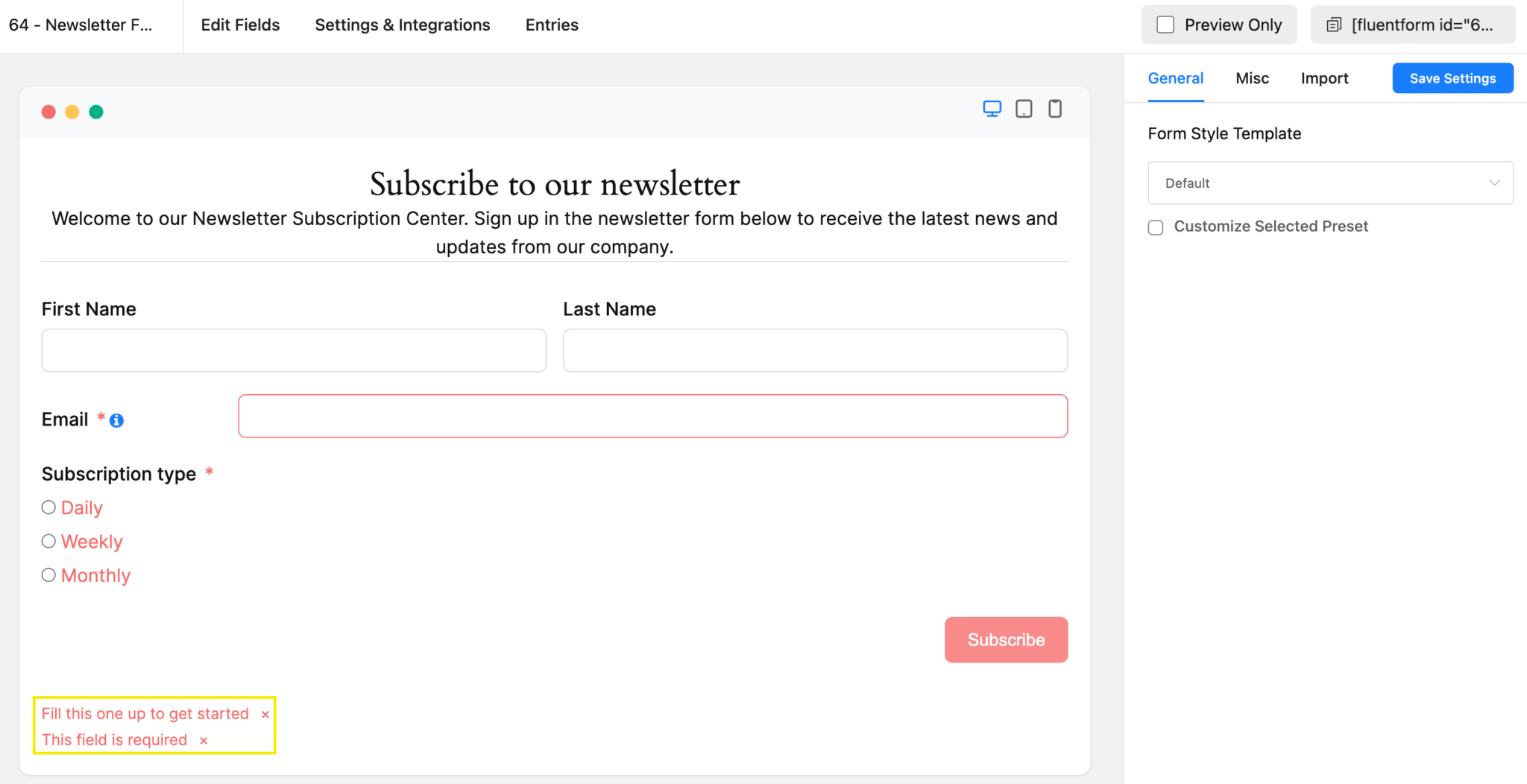 How to Customize Error Messages in WordPress Contact Forms - Fluent Forms
