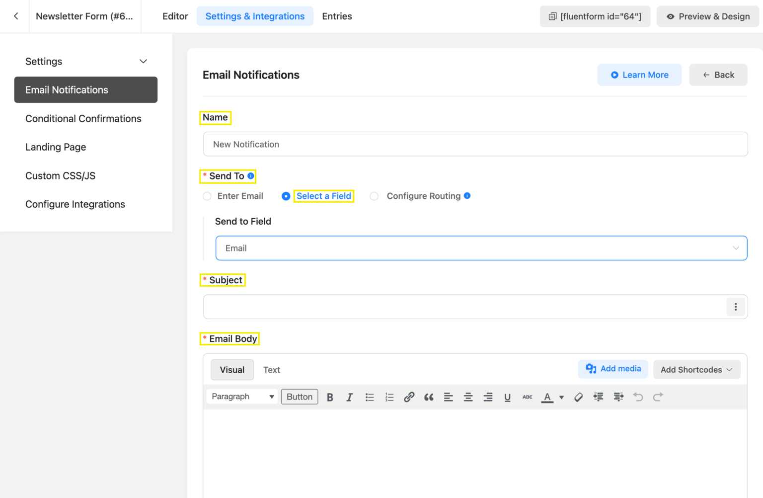How to Send Email Notifications from WordPress Contact Forms - Fluent Forms