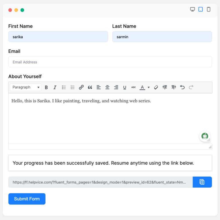 How to Efficiently Use Save and Resume in WordPress Forms - Fluent Forms