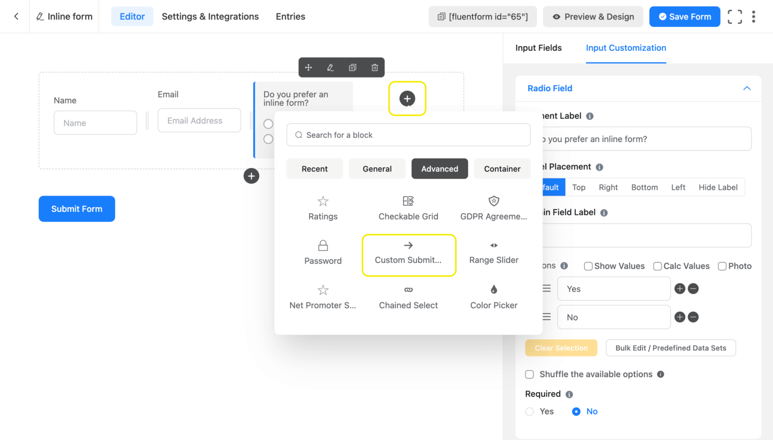 How to Create an Inline Form using WordPress Form Plugin - Fluent Forms