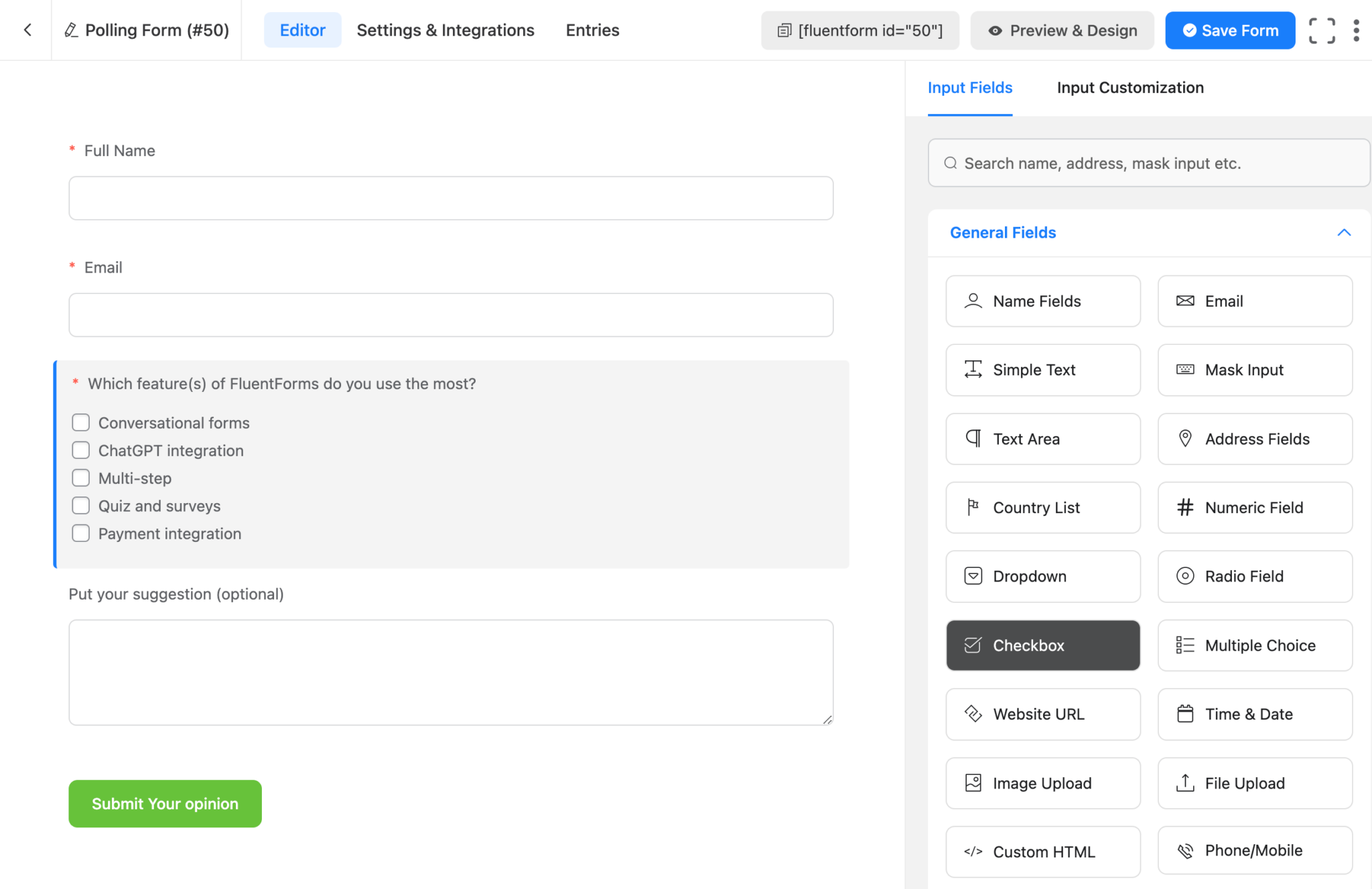 How to Create a Poll Form in a WordPress Website - Fluent Forms