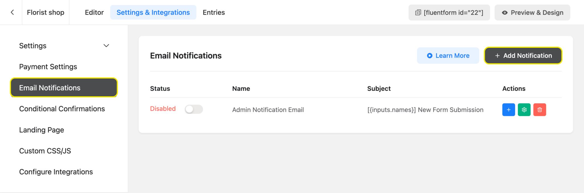 How to Set up Admin Email Notifications in WordPress Forms - Fluent Forms