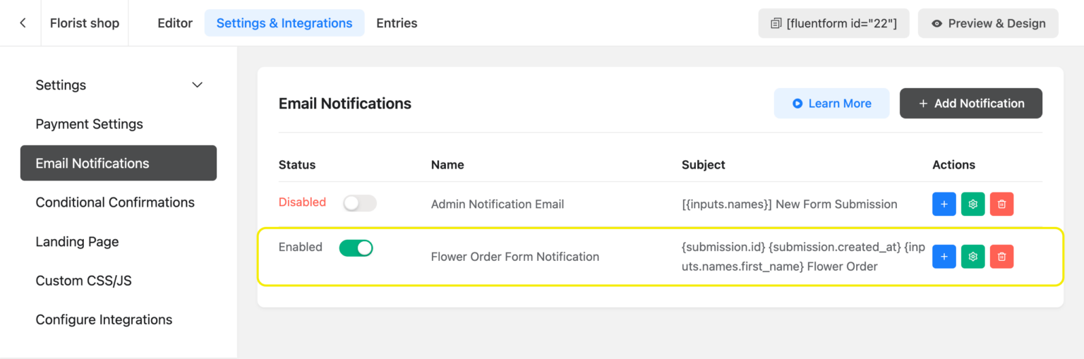 How to Set up Admin Email Notifications in WordPress Forms - Fluent Forms