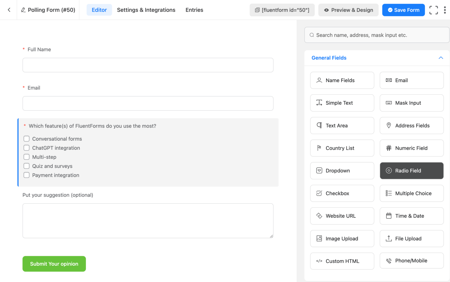 How to Create a Poll Form in a WordPress Website - Fluent Forms