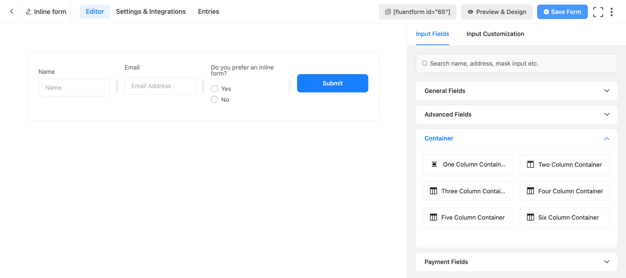 How To Create An Inline Form Using Wordpress Form Plugin Fluent Forms