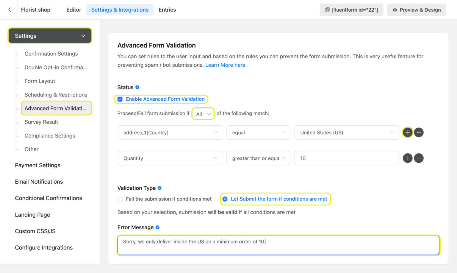 How to Use Advanced Form Validation in WordPress Forms - Fluent Forms