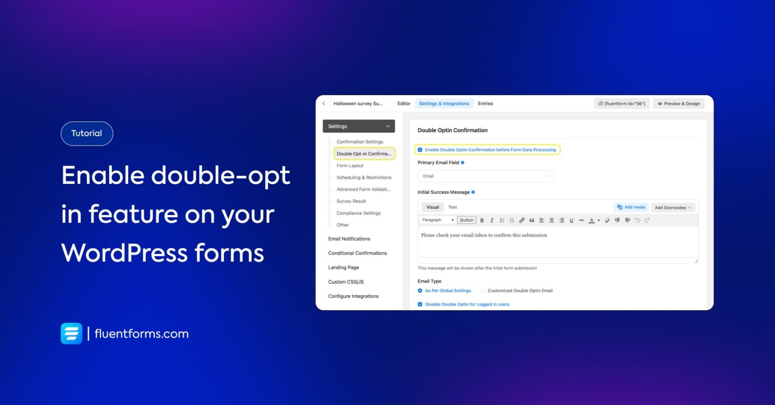 How to Enable Double Opt-in Feature on Your Forms - Fluent Forms