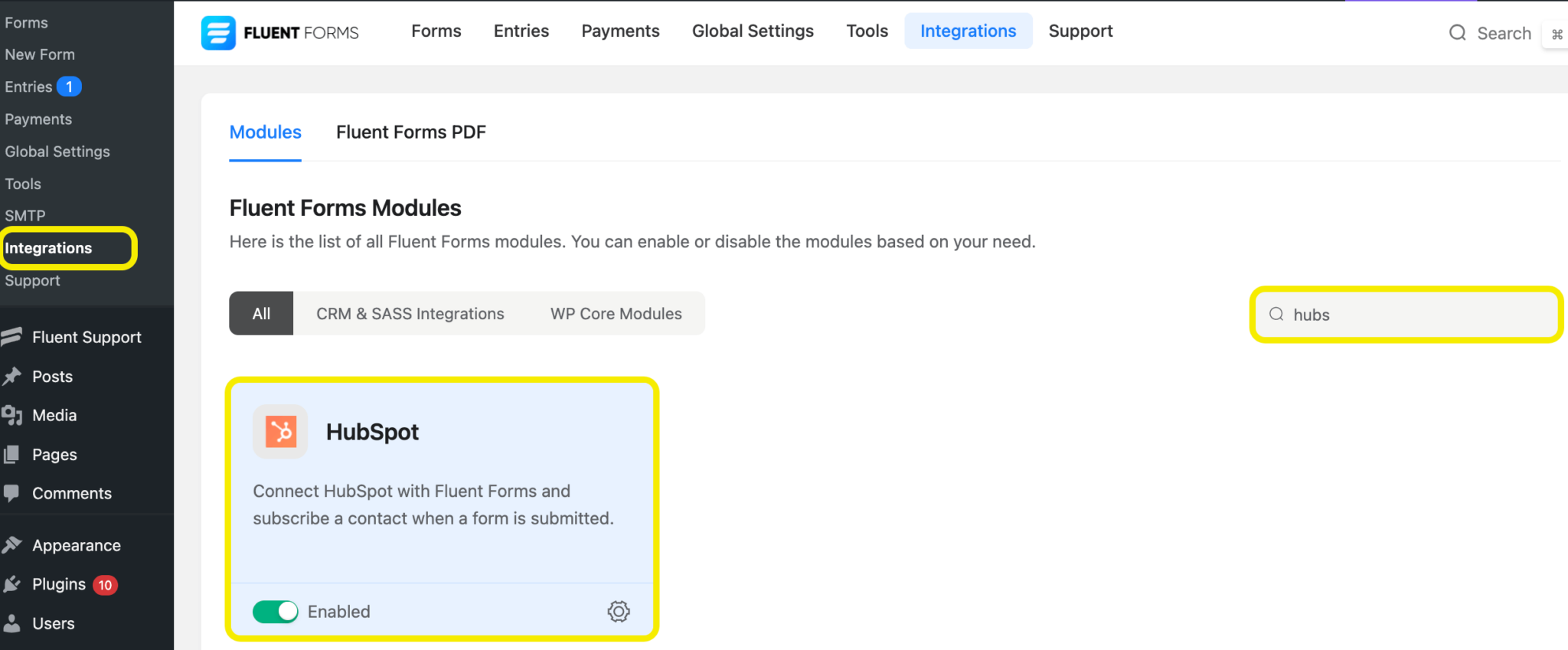 HubSpot CRM Integration For WordPress - Fluent Forms