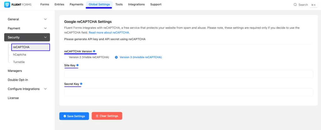 How to Integrate reCAPTCHA with Fluent Forms - Fluent Forms