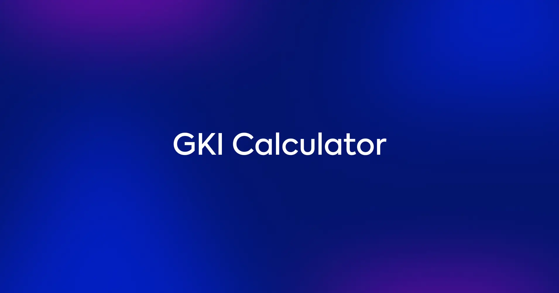 GKI Calculator - Fluent Forms
