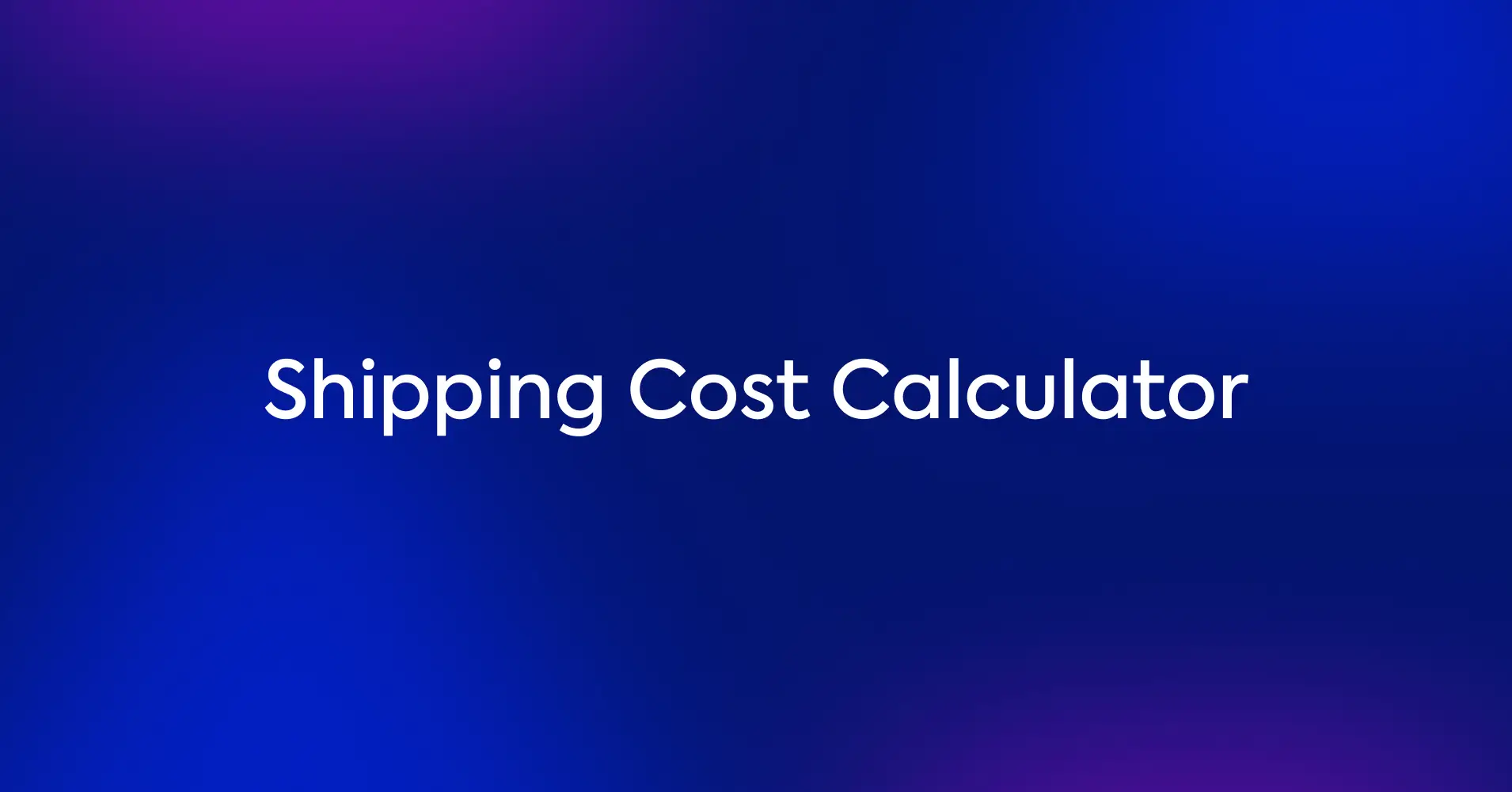 Shipping Cost Calculator - Fluent Forms