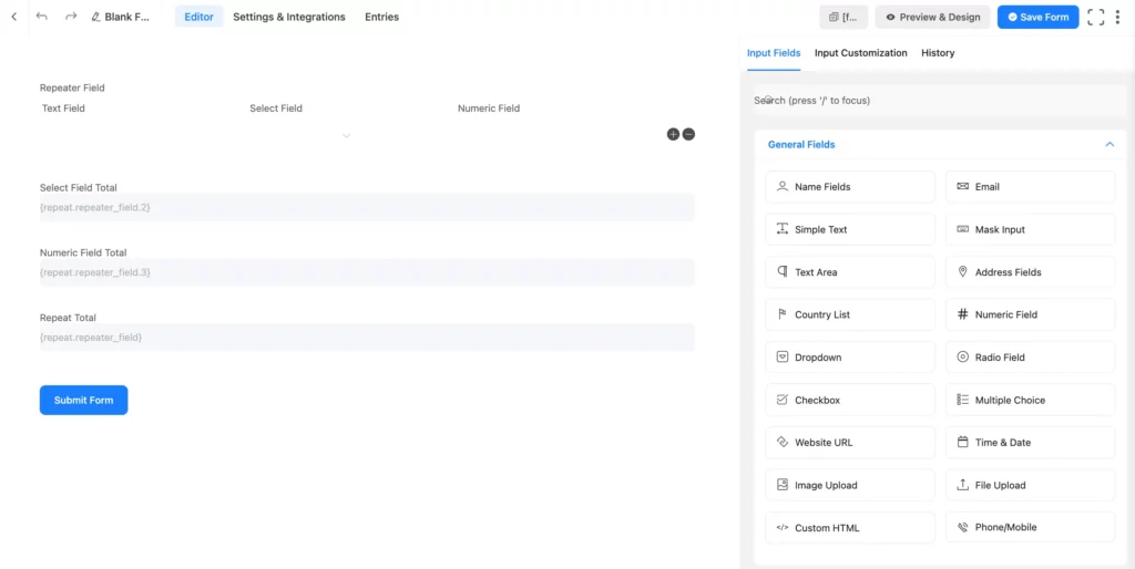 How to add Calc Values on the Repeat Field - Fluent Forms