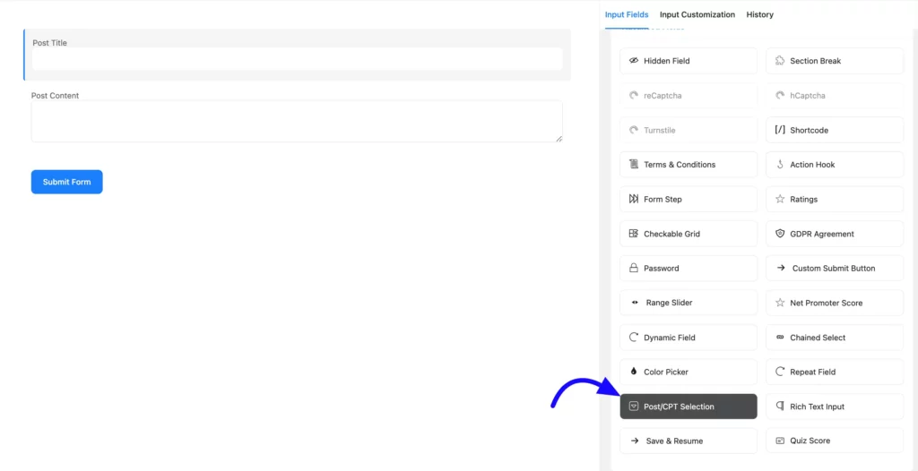 Post Selection Module in Fluent Forms - Fluent Forms