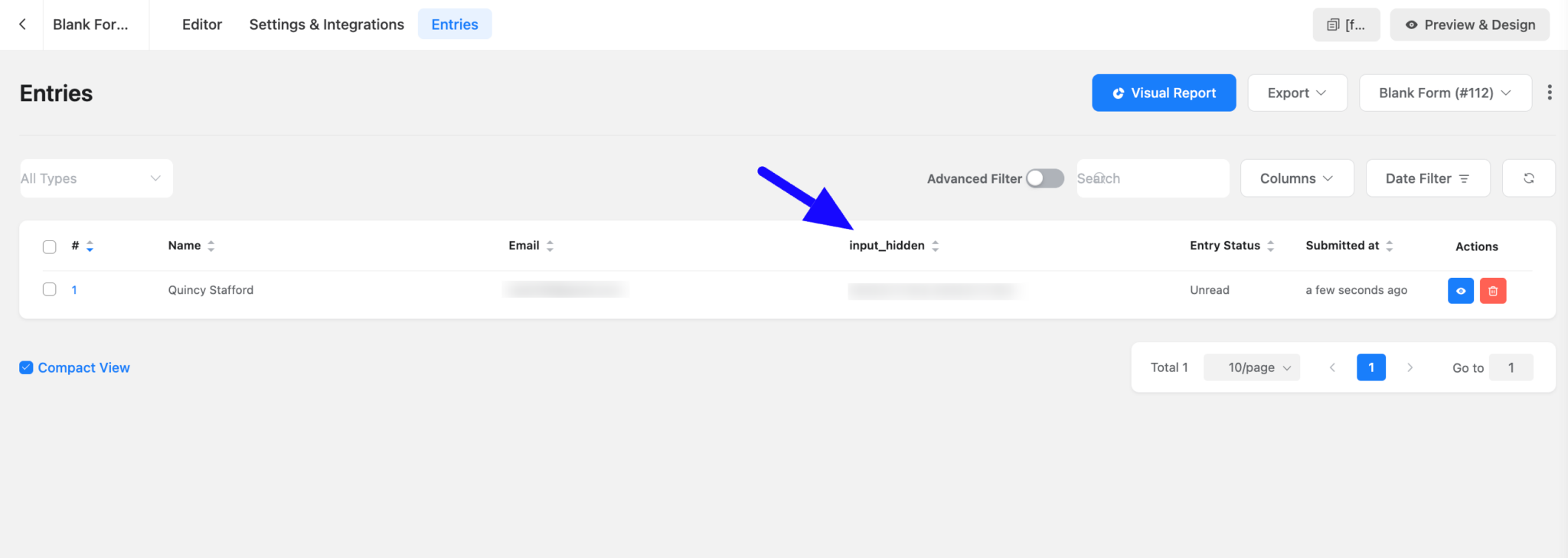 Hidden Input Field in Fluent Forms - Fluent Forms